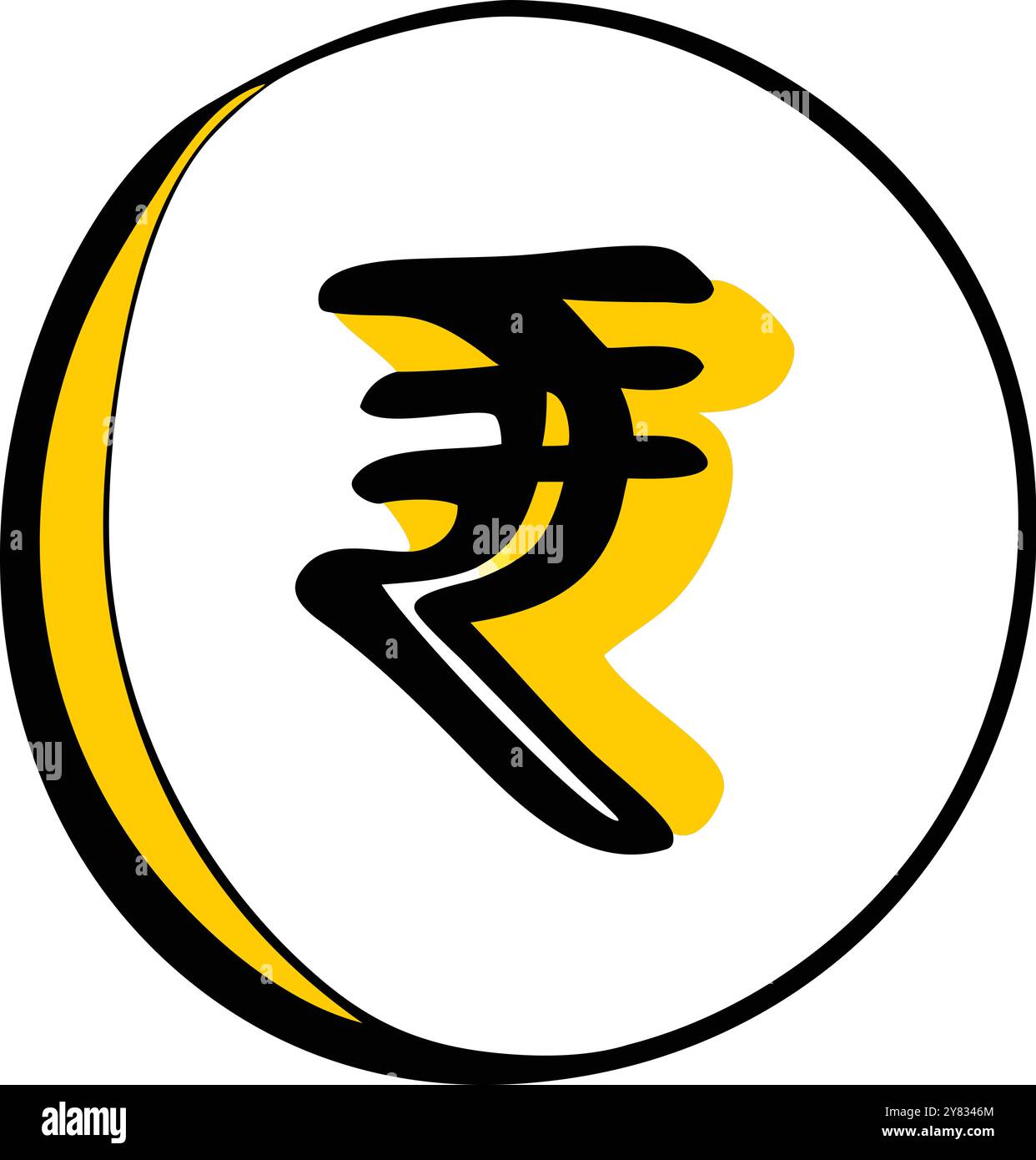 A simple. bold. and modern icon featuring the Indian Rupee symbol ...