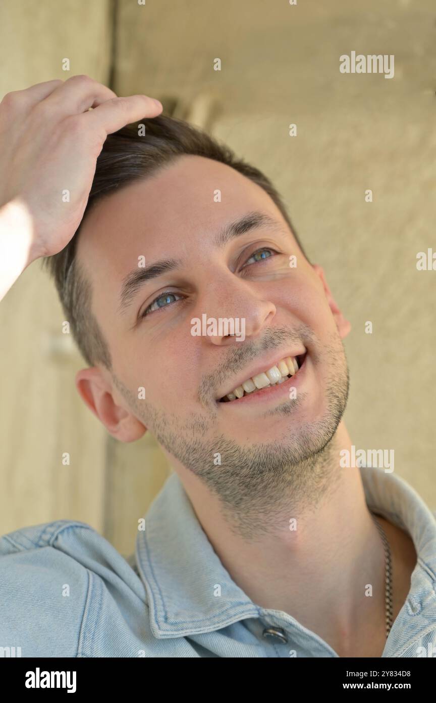 Teeth stubble boy hi-res stock photography and images - Alamy
