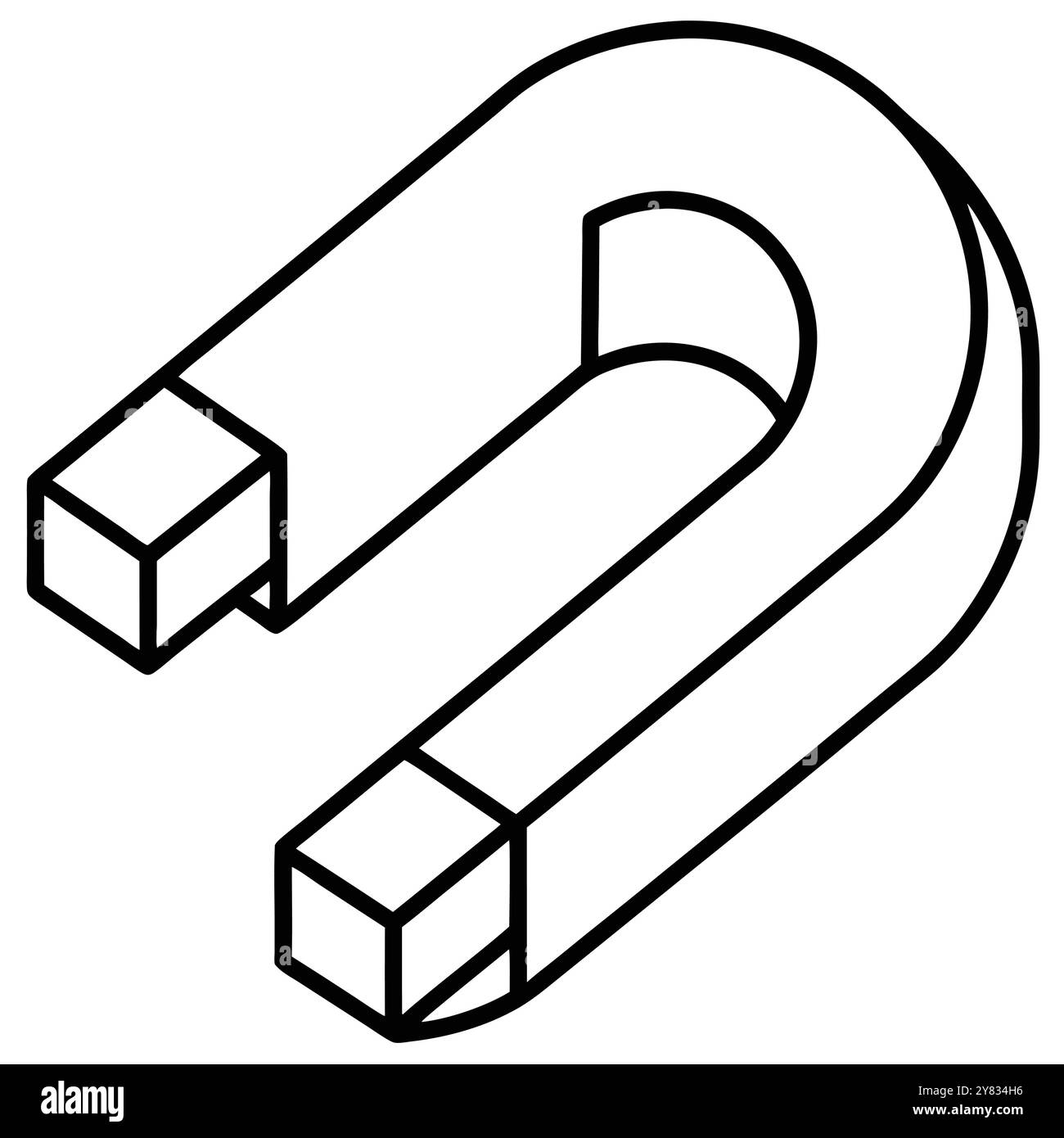 A simple yet effective illustration of a horseshoe magnet with clear ...
