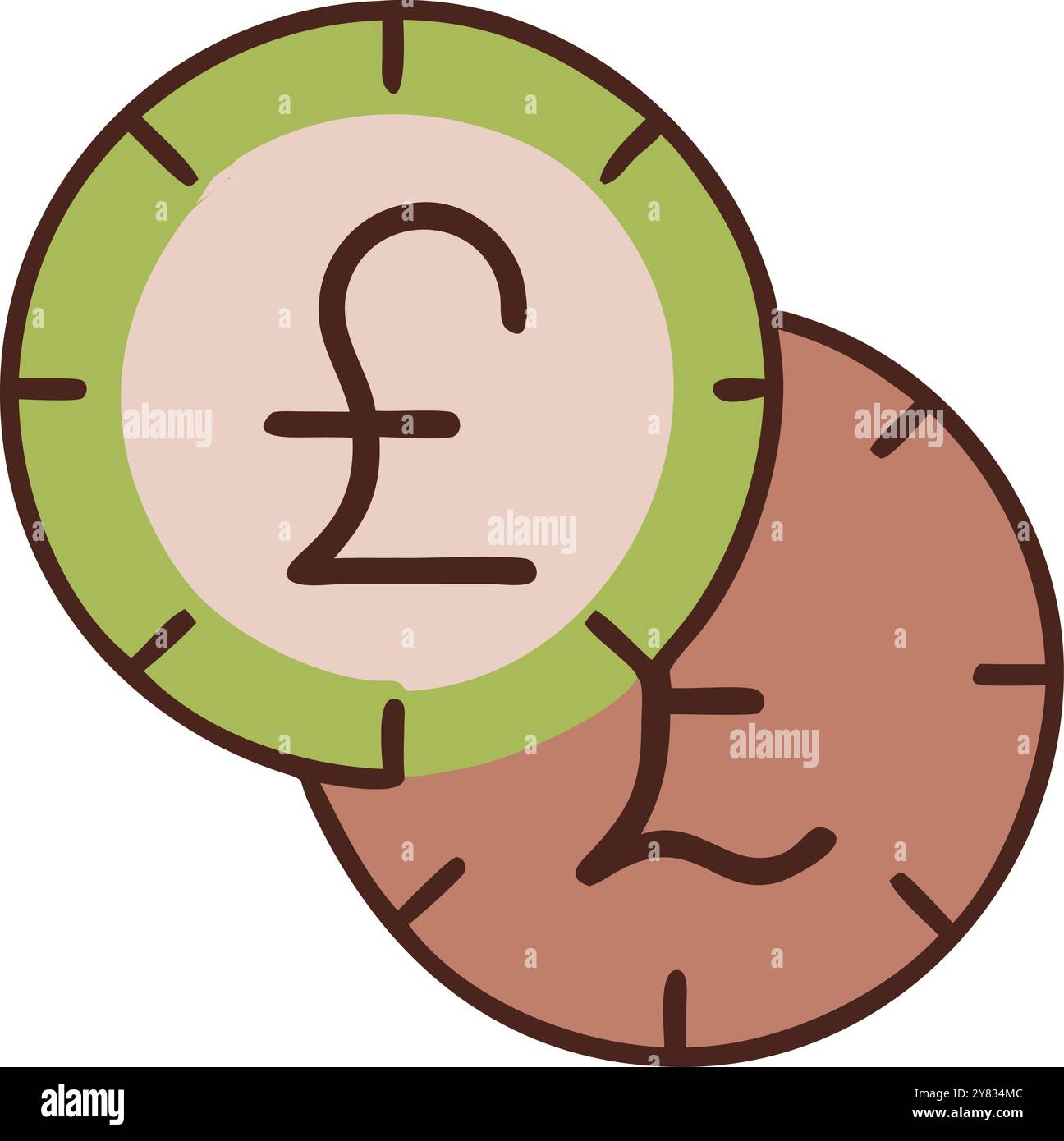 Two pound coins pound background Stock Vector Images - Alamy