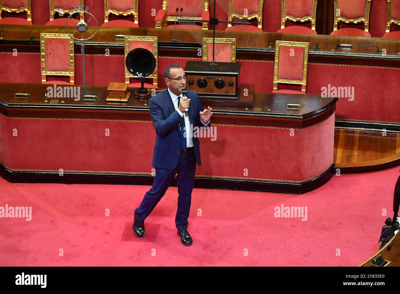 Rome: Senate Hall. 100 years of Radio in Italy. In the photo: Carlo ...