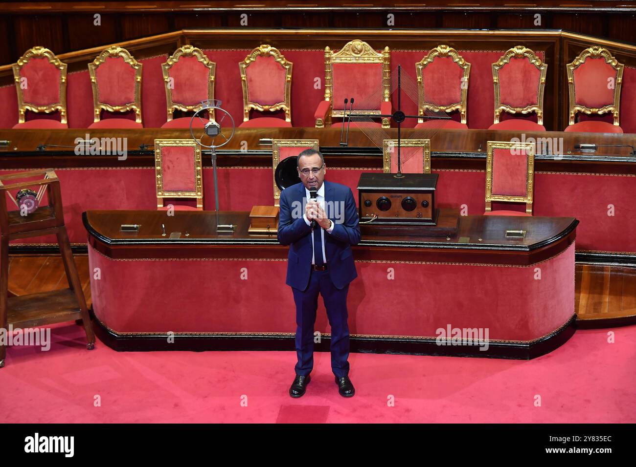 Rome: Senate Hall. 100 years of Radio in Italy. In the photo: Carlo ...