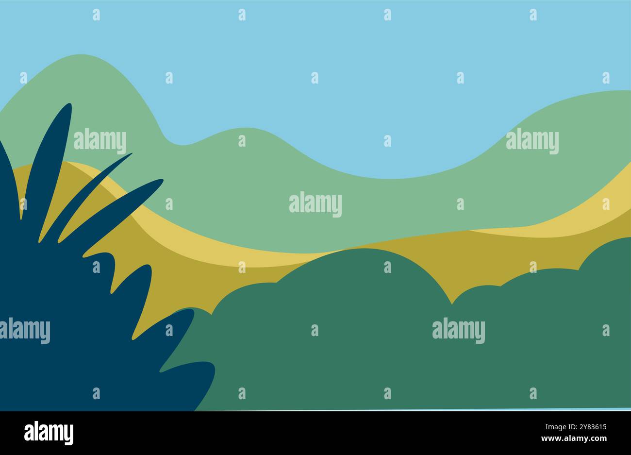Rolling hills in nature scene Stock Vector Image & Art - Alamy