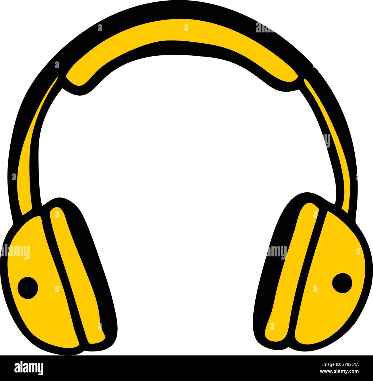 Simple and bold. this yellow and black headphones icon is perfect for ...
