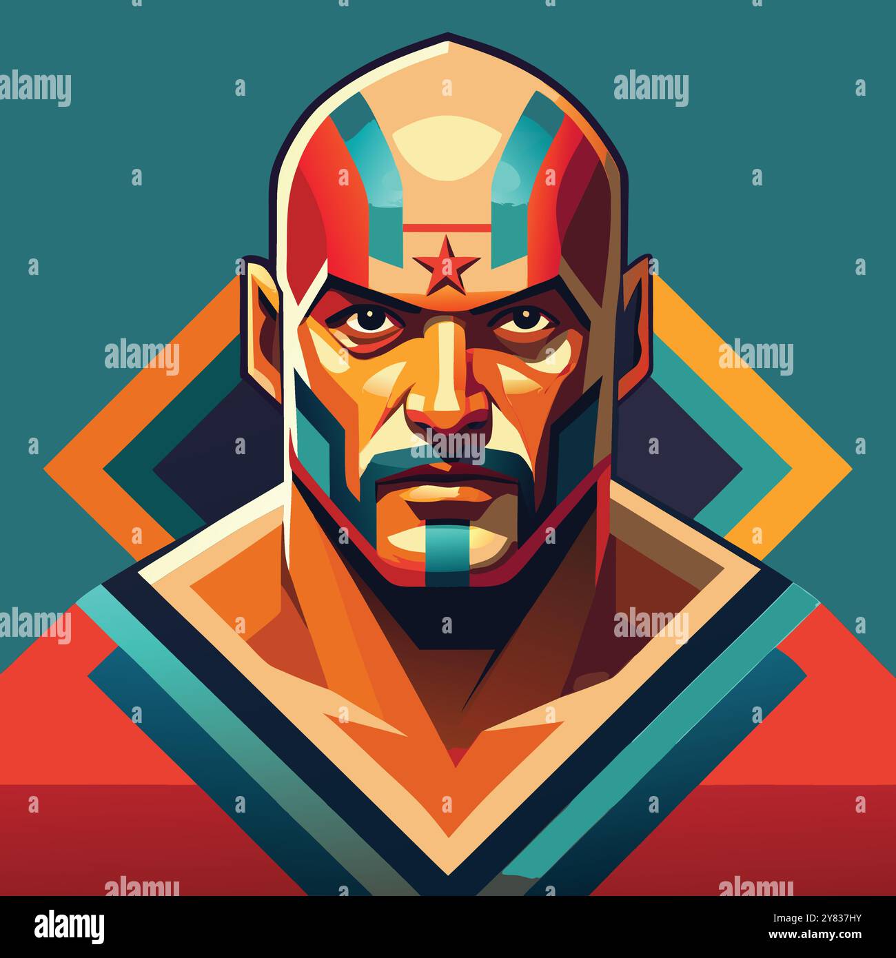 Serious man in blue Stock Vector Images - Alamy