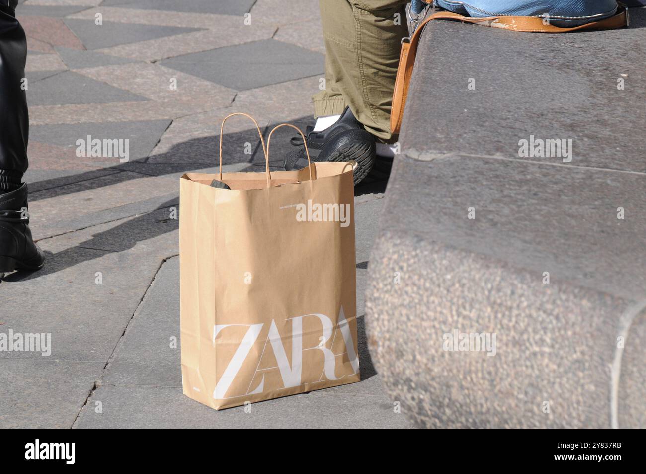 Copenhagen, Denmark /02 Oct 2024/Zara shopper with zara shopping bag in ...