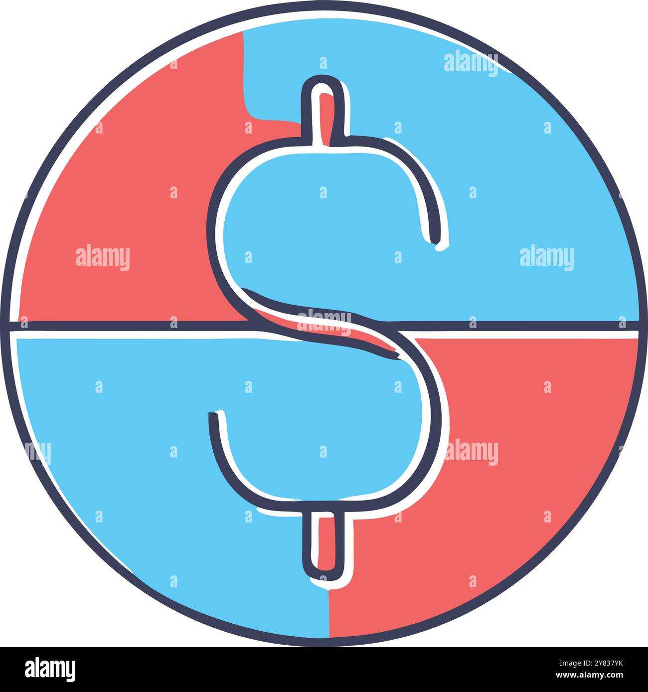 A simple and modern icon depicting a dollar sign within a circle ...