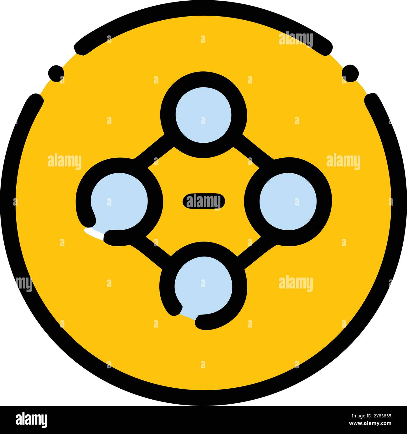 Simple icon depicting a network connection with four nodes. suitable ...