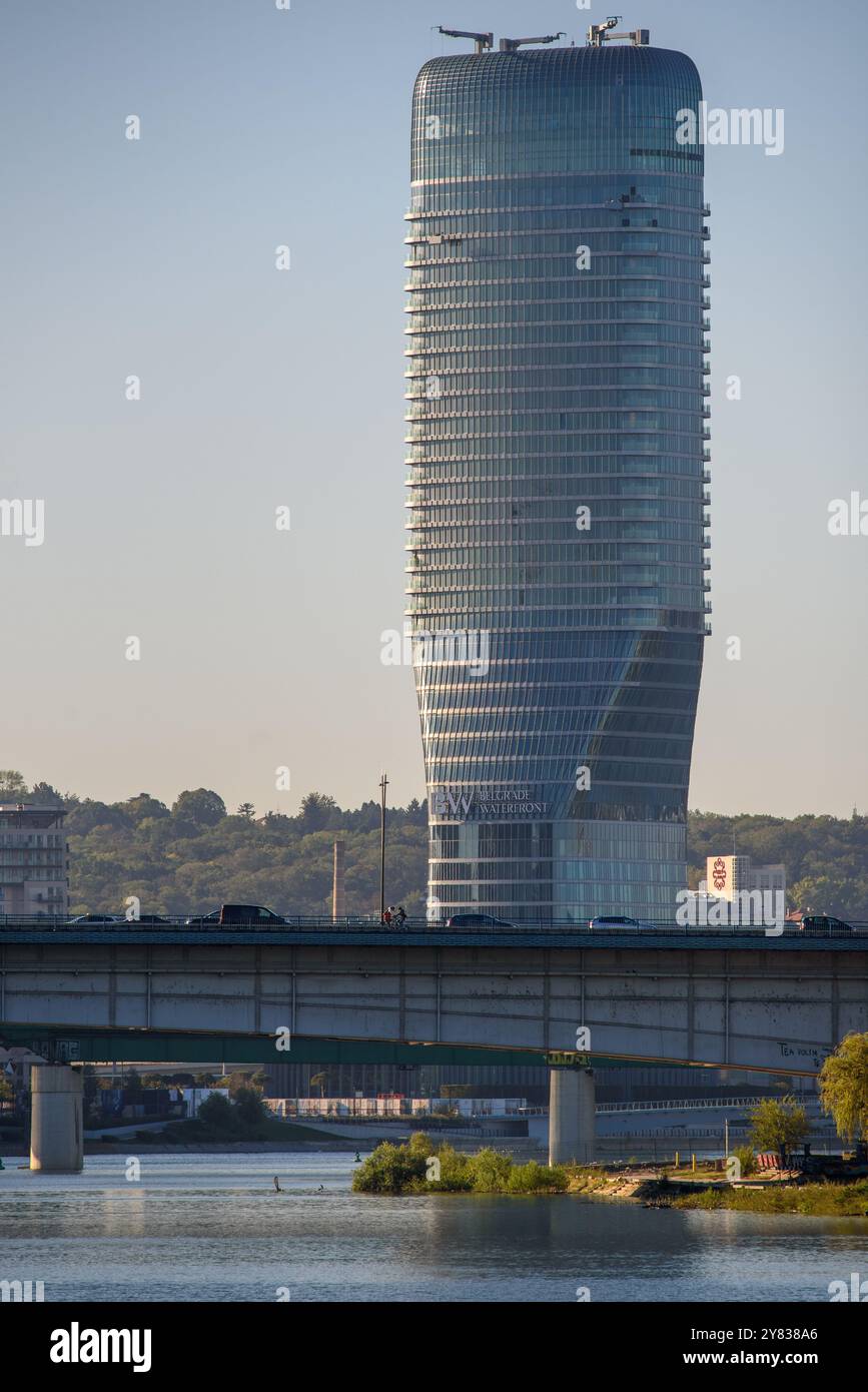 Belgrade tower (Kula Beograd) skyscraper in Belgrade Waterfront modern ...