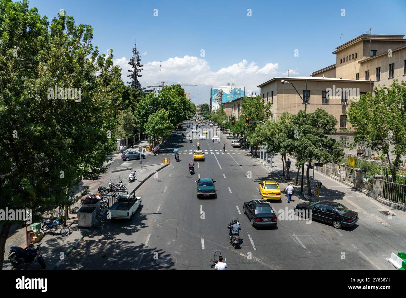 Tehran, Iran - June, 2018: Tehran street cityscape with traffic in ...