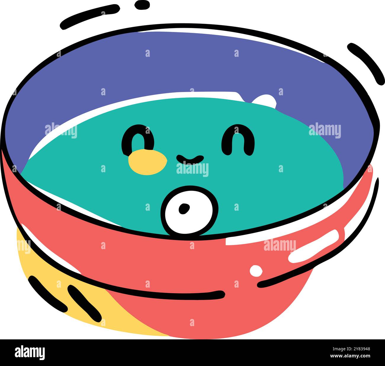 Cute and colorful bowl with a friendly face. Perfect for adding a touch ...