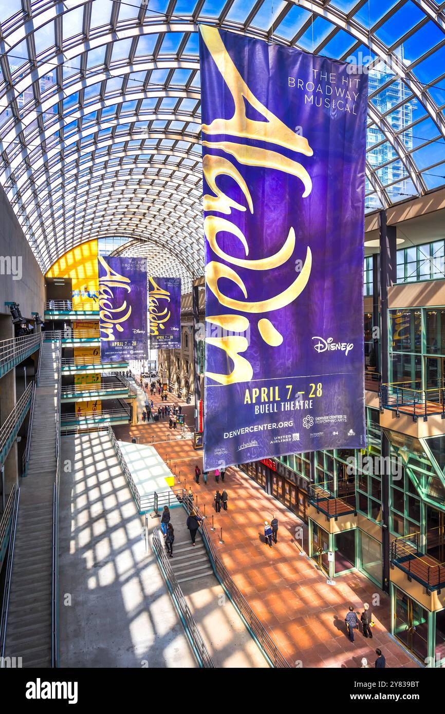 Glass covered arcade running through the Boettcher Concert Hall at ...