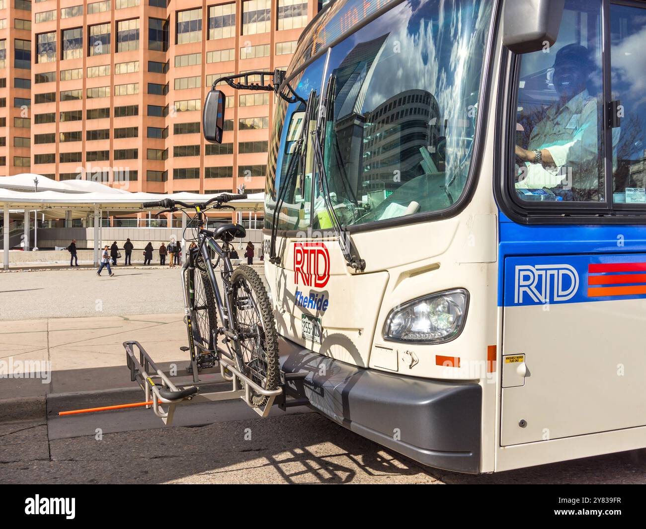 RTD Denver - Regional Transport District public bus with bicycle ...