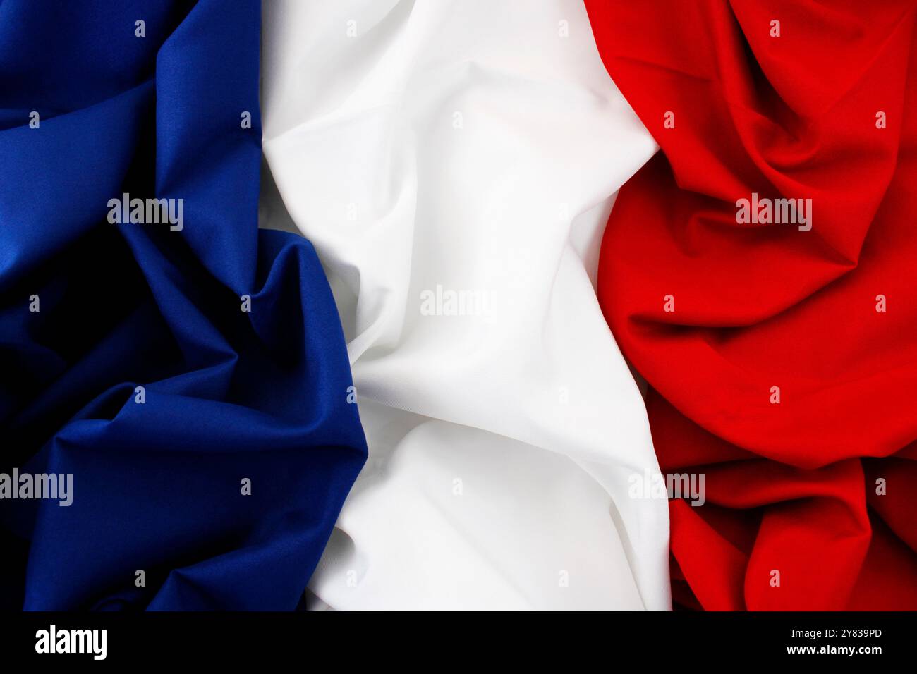 Blue, white and red fabrics form the flag of France Stock Photo - Alamy