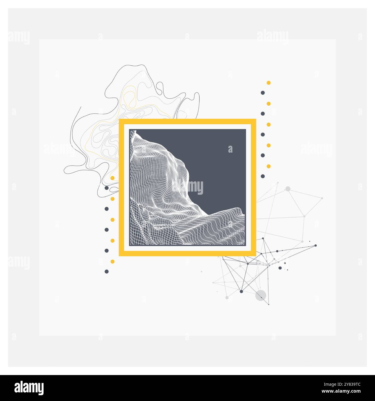 Abstract art wireframe background. Modern science or technology art ...