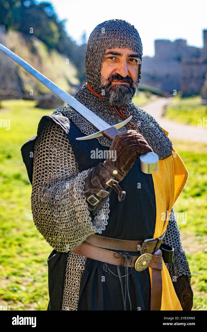 The Rhodes Medieval Rose Association Knights' Swords Team, photographed ...