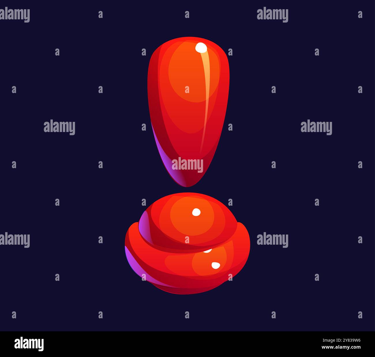 Cartoon exclamation mark candy, confectionery alphabet, sweets typeface ...