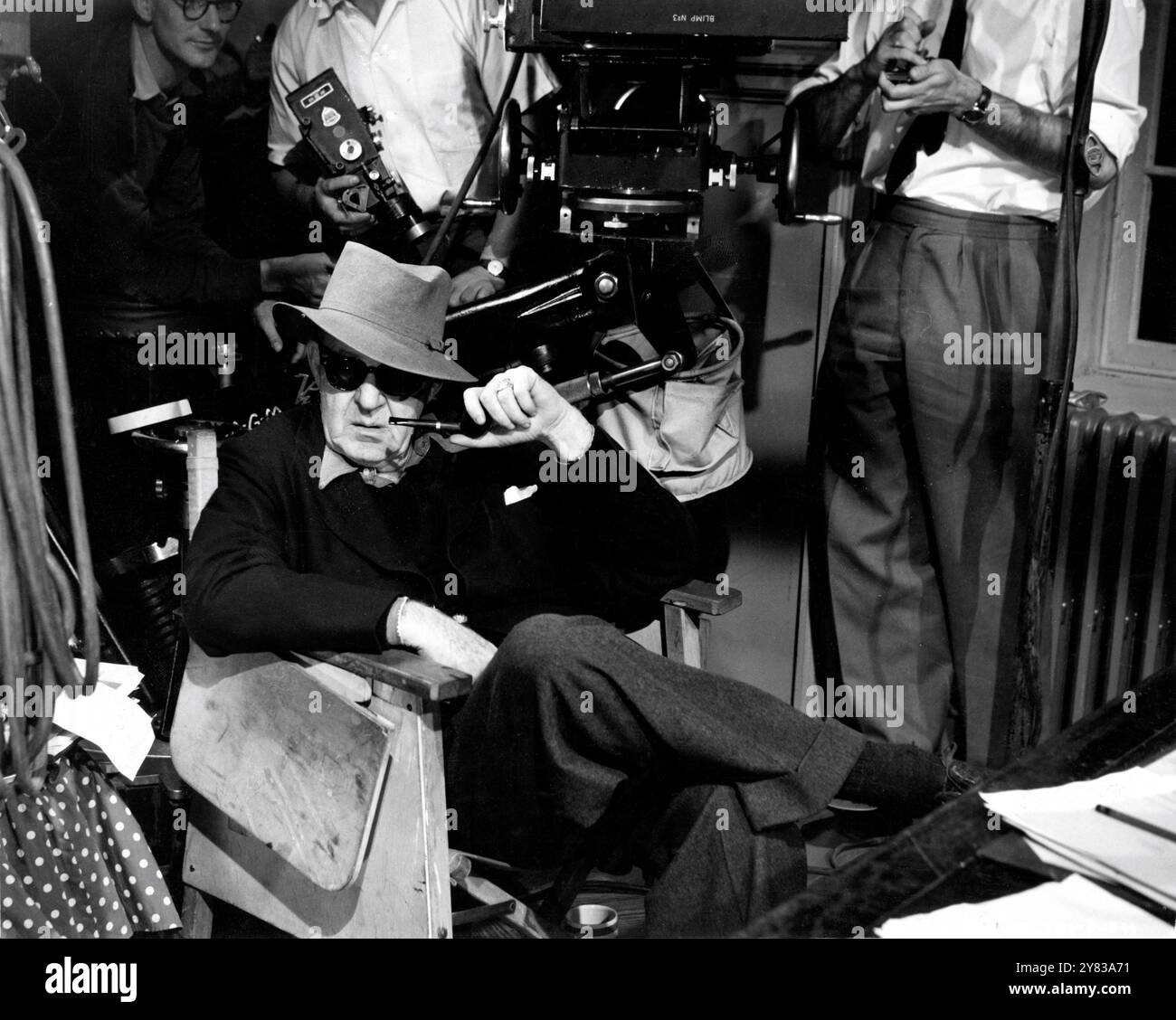 Director JOHN FORD on set candid during filming of GIDEON'S DAY ...