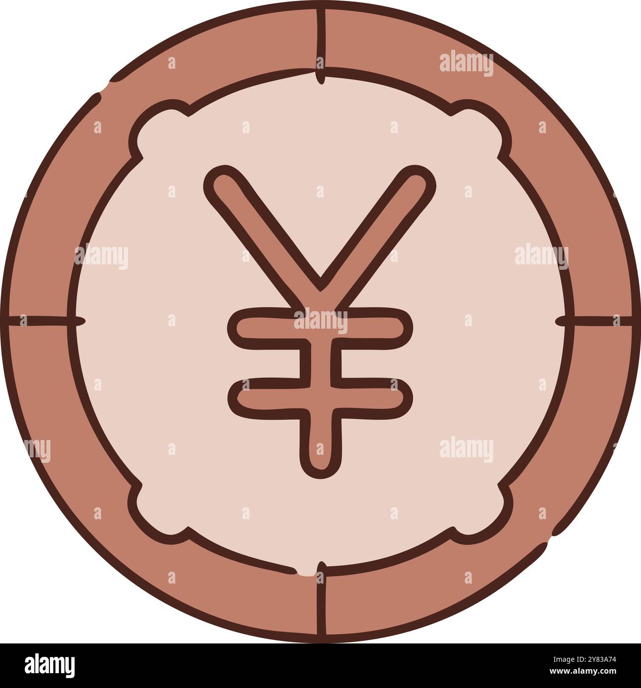 A simple. yet eye catching illustration of a Japanese yen coin. perfect ...