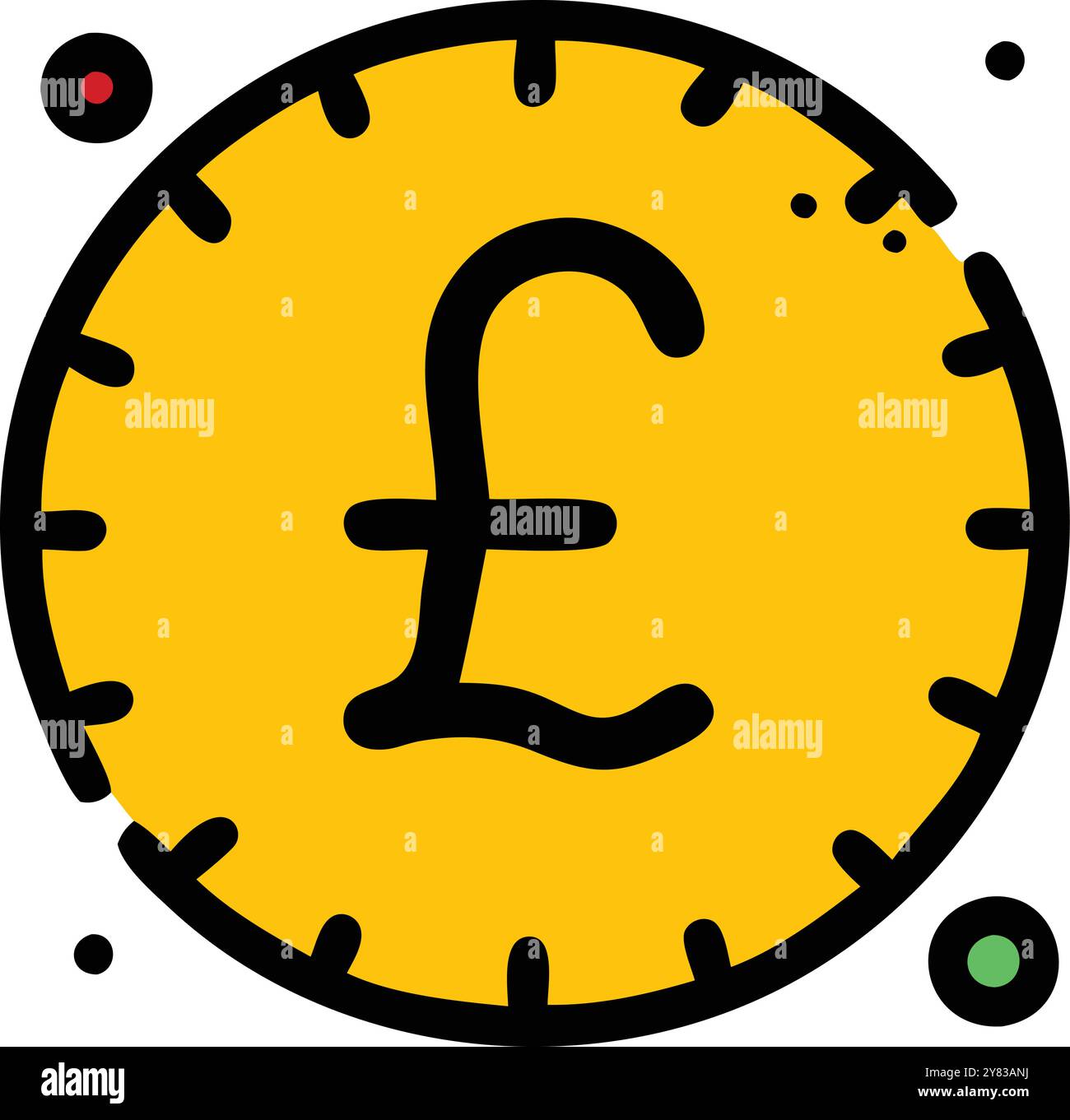 A simple yet effective illustration of a British Pound coin. perfect ...