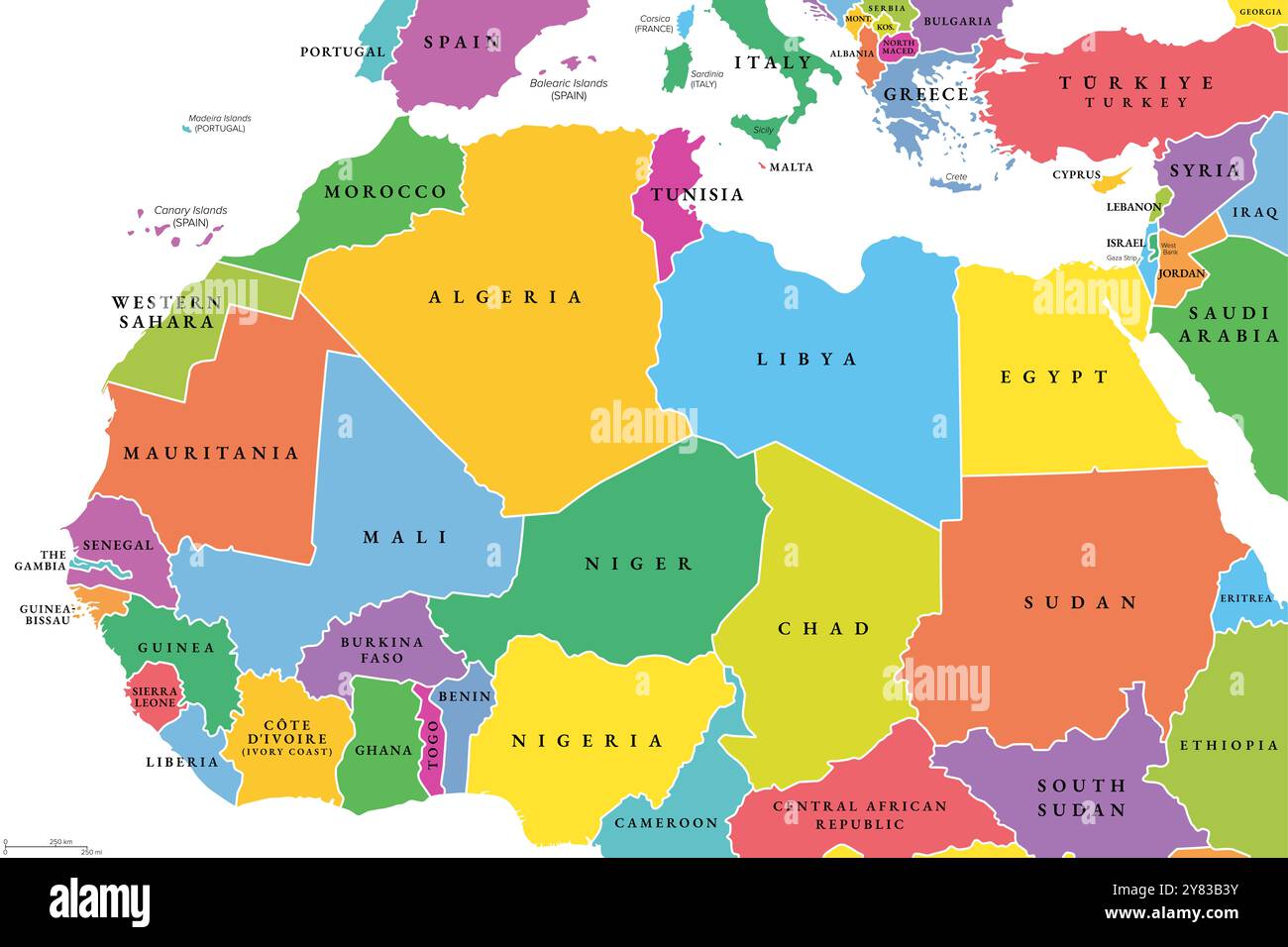 World Map North Africa Old Map Of North Africa From 1945 | Selency