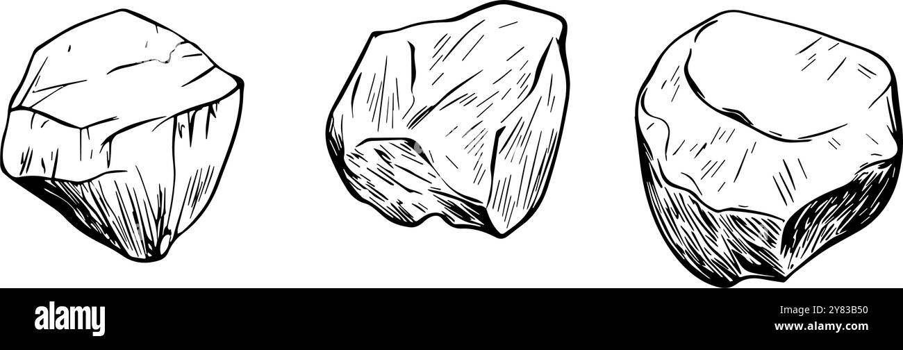 Stone, Rock hand-drawn Illustration Stone, Rock hand-drawn Illustration ...