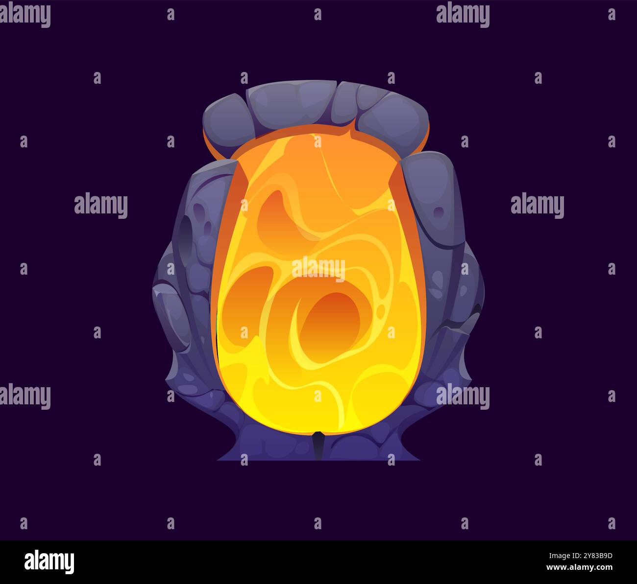 Fantasy game magic portal door, game asset. Cartoon vector powerful ...