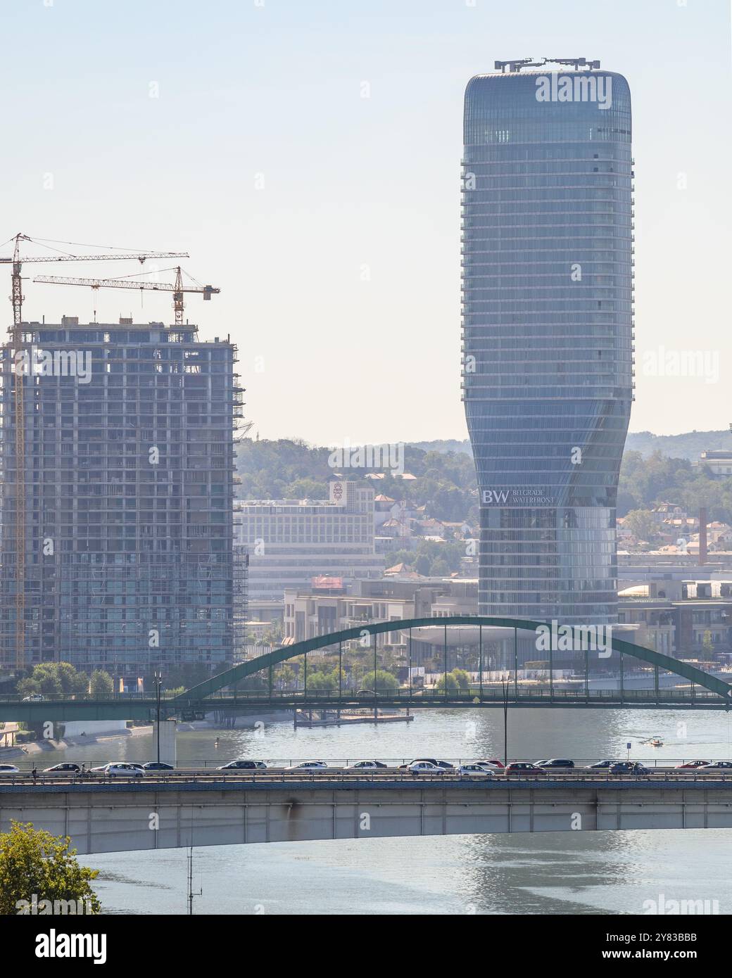 Belgrade tower (Kula Beograd) skyscraper in Belgrade Waterfront modern ...