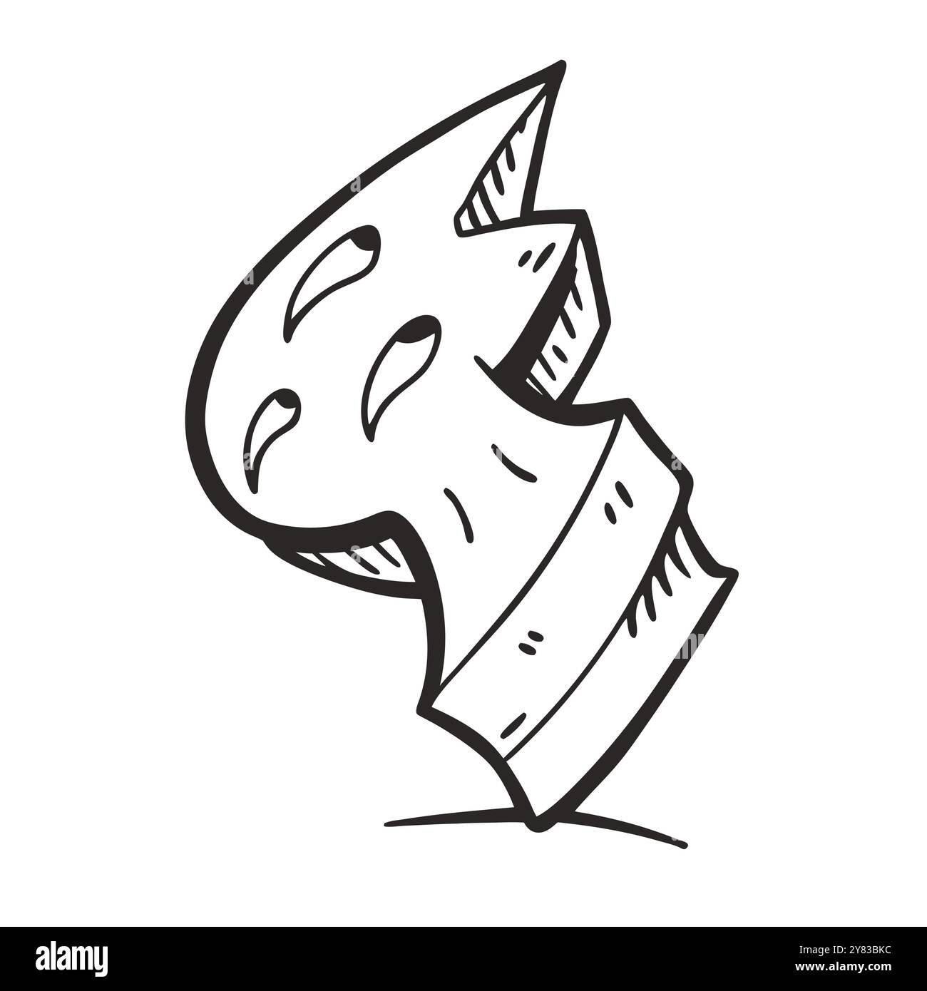 Hand drawn doodle of a broken trophy. Perfect for representing failure ...