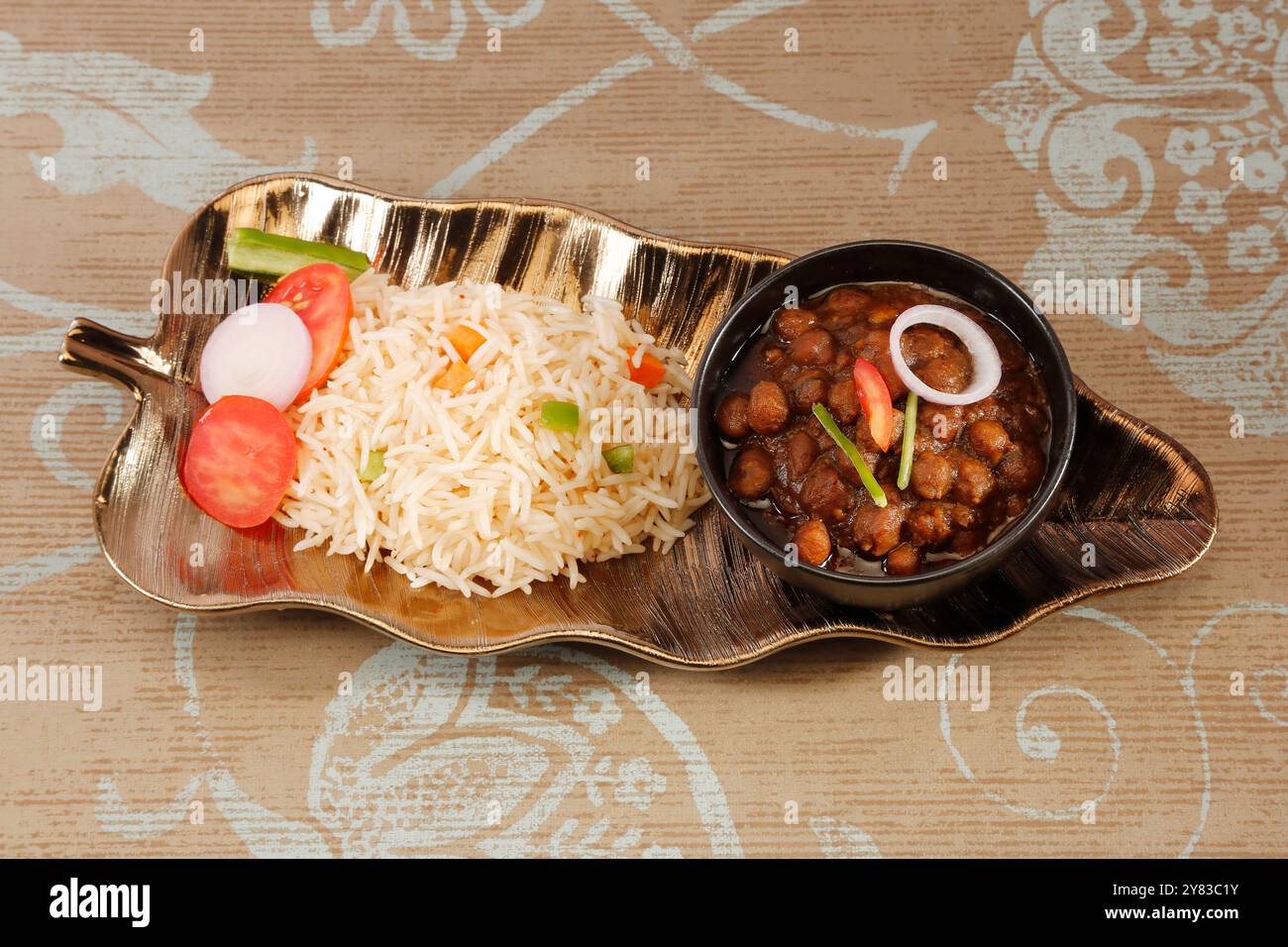 Chole Chawal or Chana Masala With Veg Pulao,Raita, Indian dish Stock ...