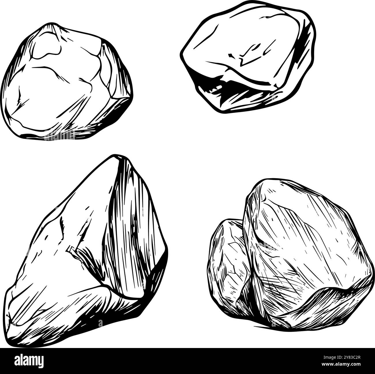 Stone, Rock hand-drawn Illustration Stone, Rock hand-drawn Illustration ...