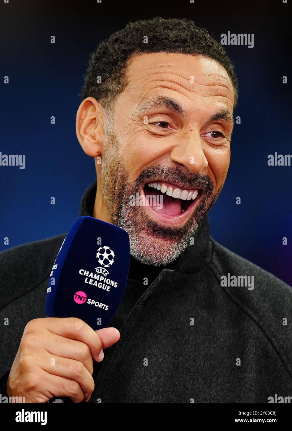 Former player and pundit Rio Ferdinand ahead of the UEFA Champions ...