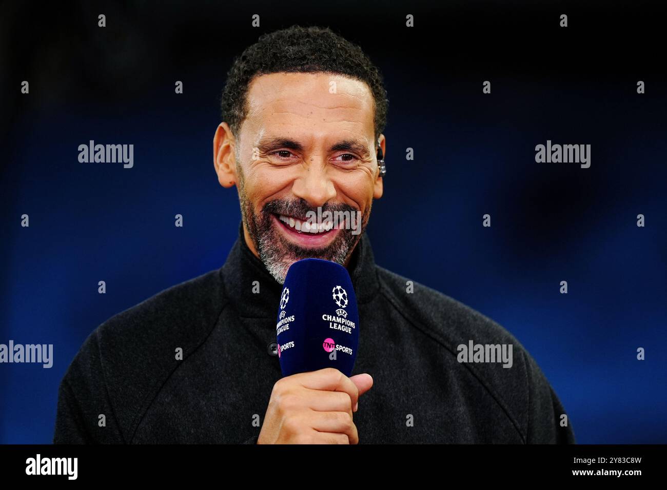 Former player and pundit Rio Ferdinand ahead of the UEFA Champions ...