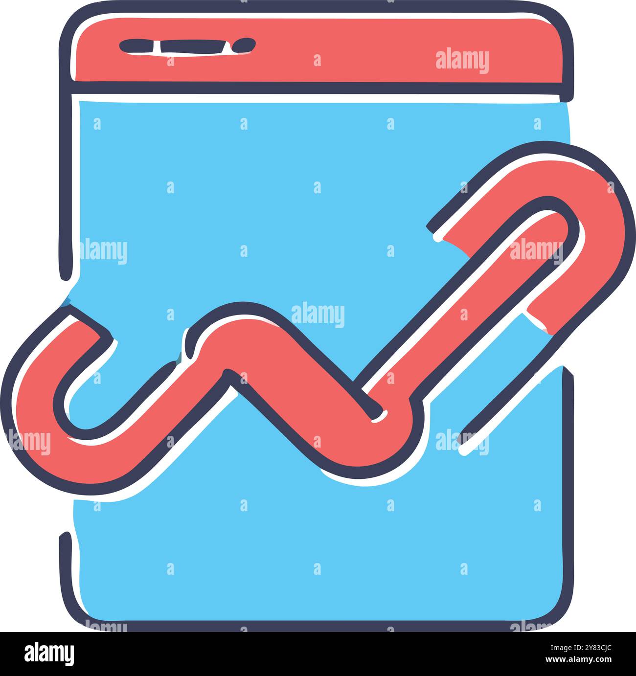 A stylized icon depicting a website or browser window with a red link ...