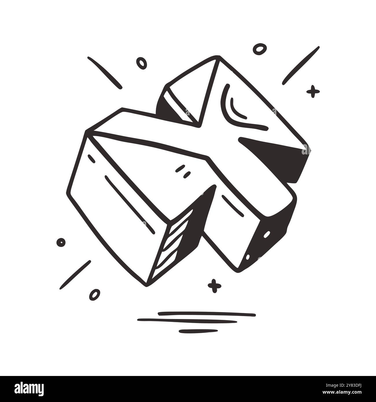 Hand drawn doodle of a stylized letter X with added design elements for ...