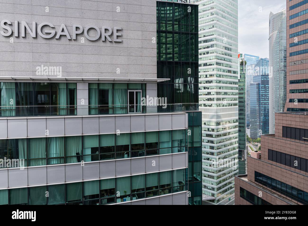 01.08.2023, Singapore, Republic of Singapore, Asia - View from the ...