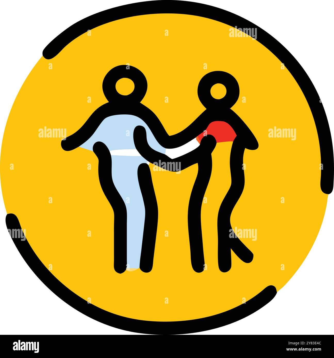 Stick Figure Friends Holding Hands