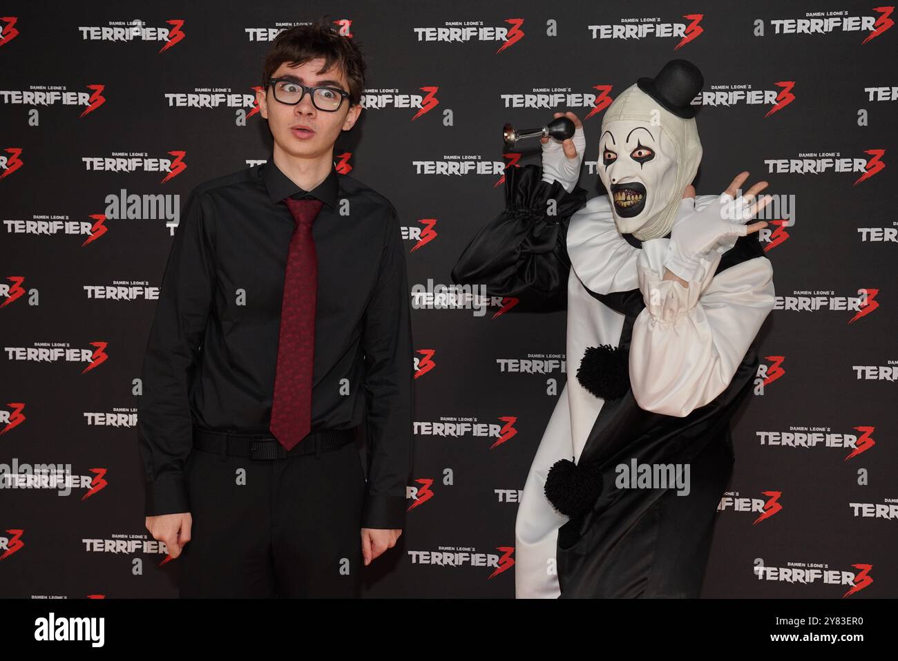 Elliott Fullam arriving for the UK gala screening of Terrifier 3, at ...