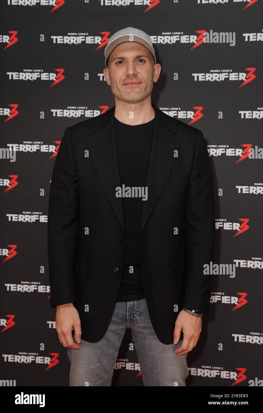 Damien Leone arriving for the UK gala screening of Terrifier 3, at Vue ...