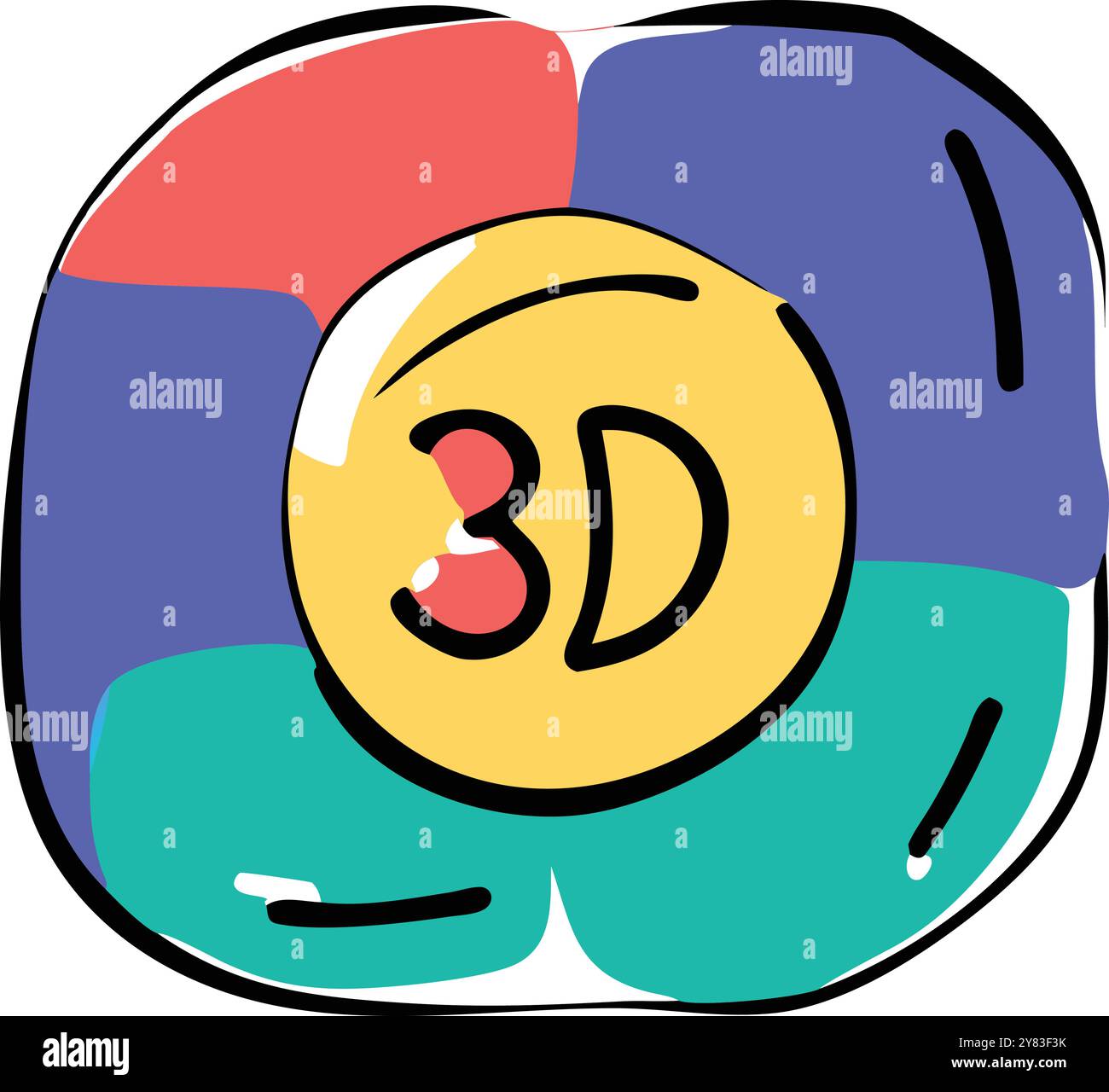 A colorful and playful illustration of a 3D icon. perfect for ...