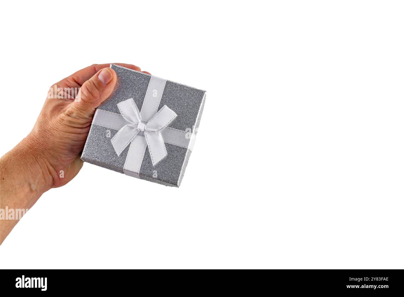 Decorative box, silver evening dress with bow, decorative box in the ...