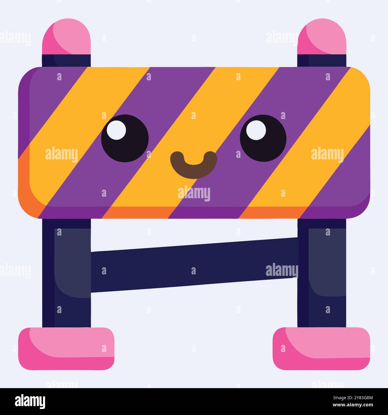 Cute cartoon roadblock with a friendly face. perfect for childrens ...