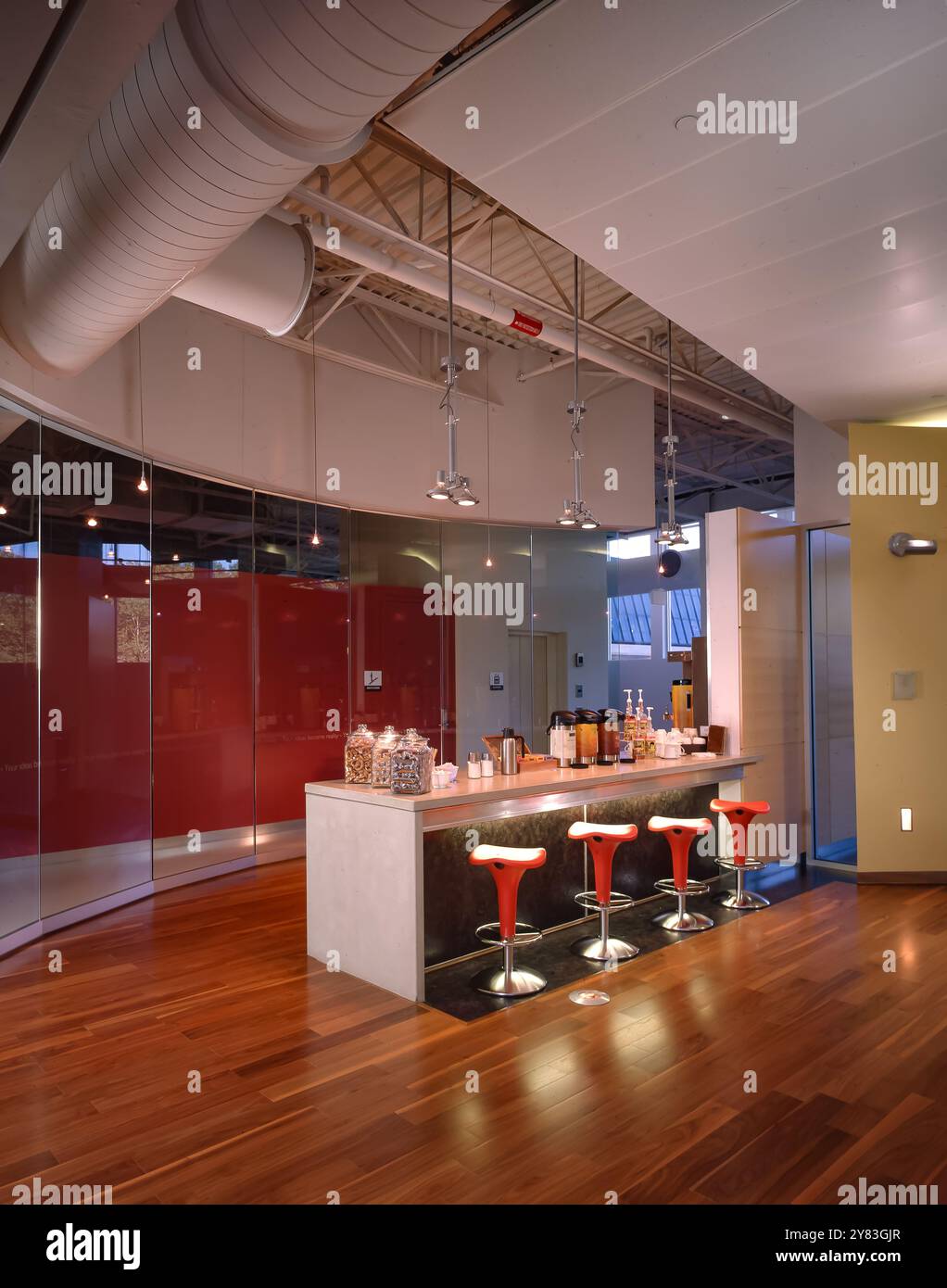 Unique modern style architectural business office interior Stock Photo ...