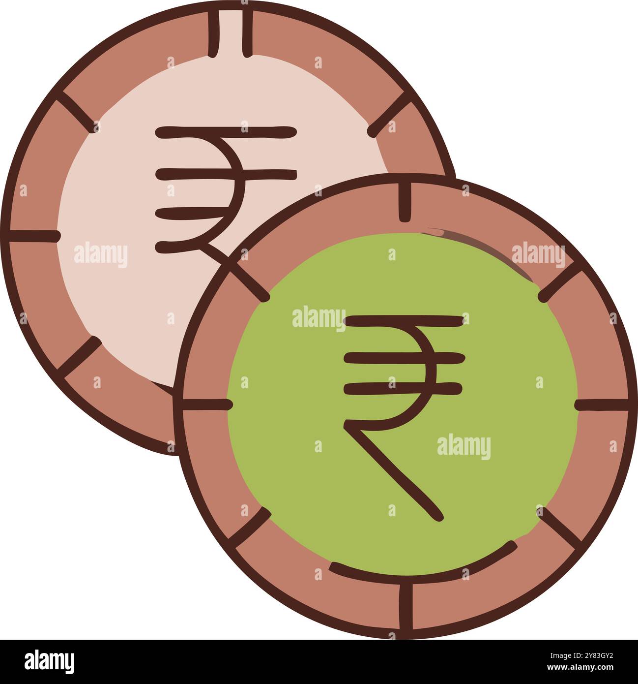 Indian currency coins Stock Vector Images - Alamy