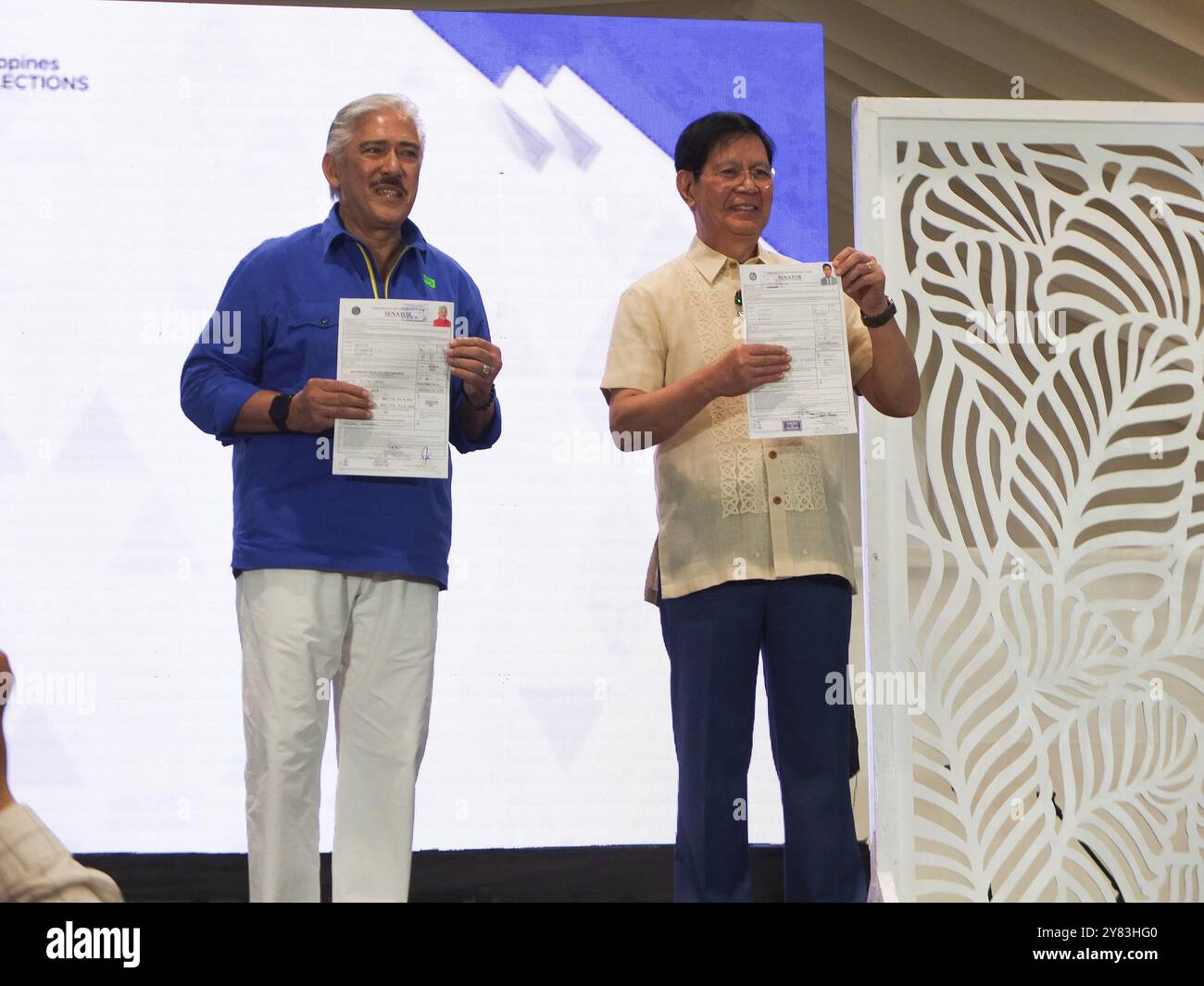 Manila, Philippines. 02nd Oct, 2024. Former Senators Vicente "Tito ...