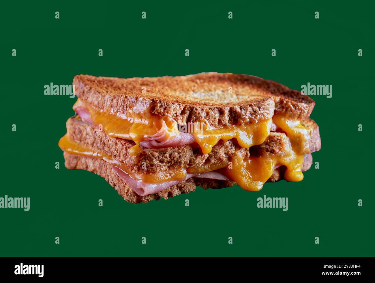 Ham and cheese double stacked toasted sandwich Stock Photo - Alamy