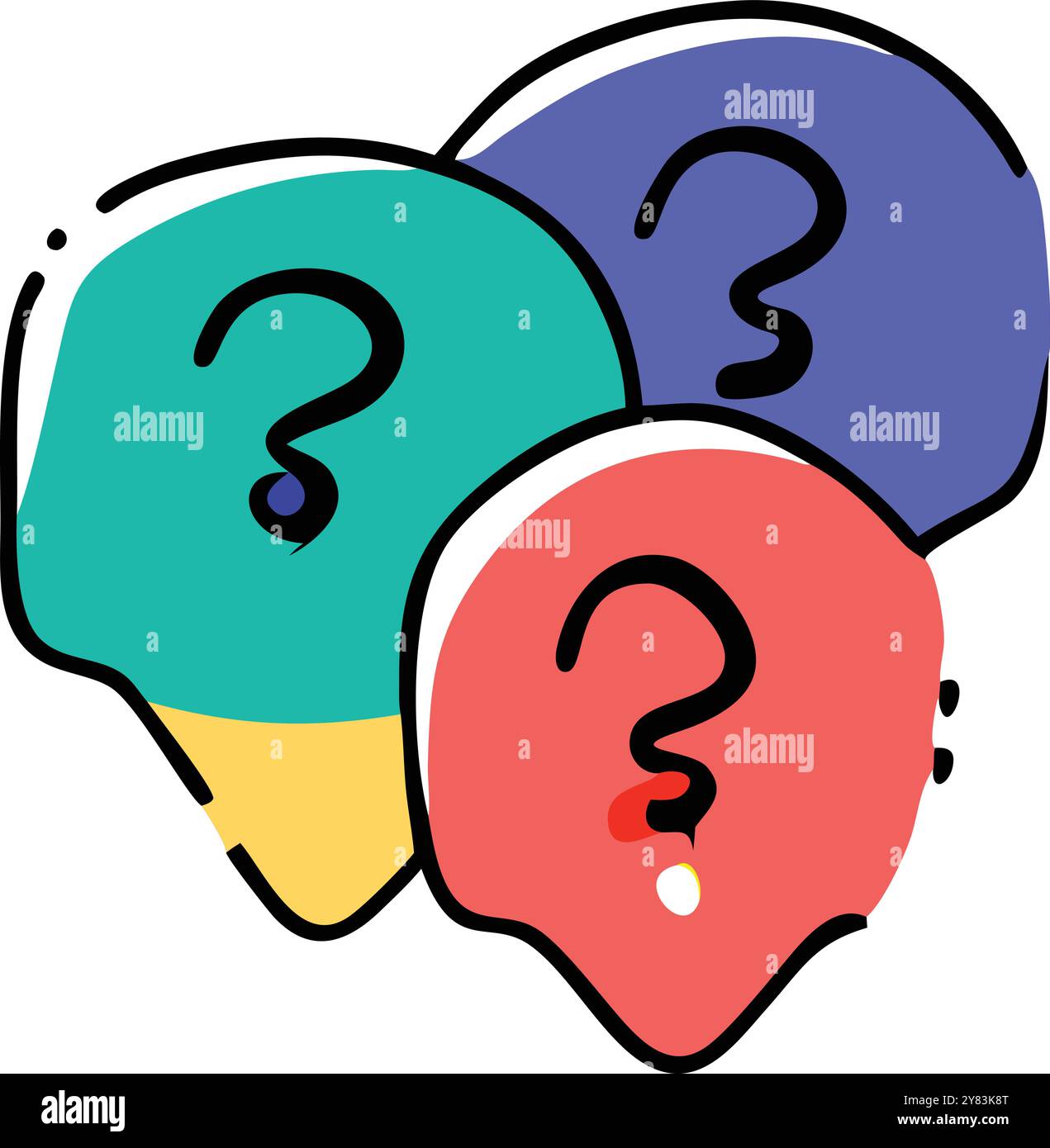 Colorful. abstract question mark illustration with a fun. quirky style ...