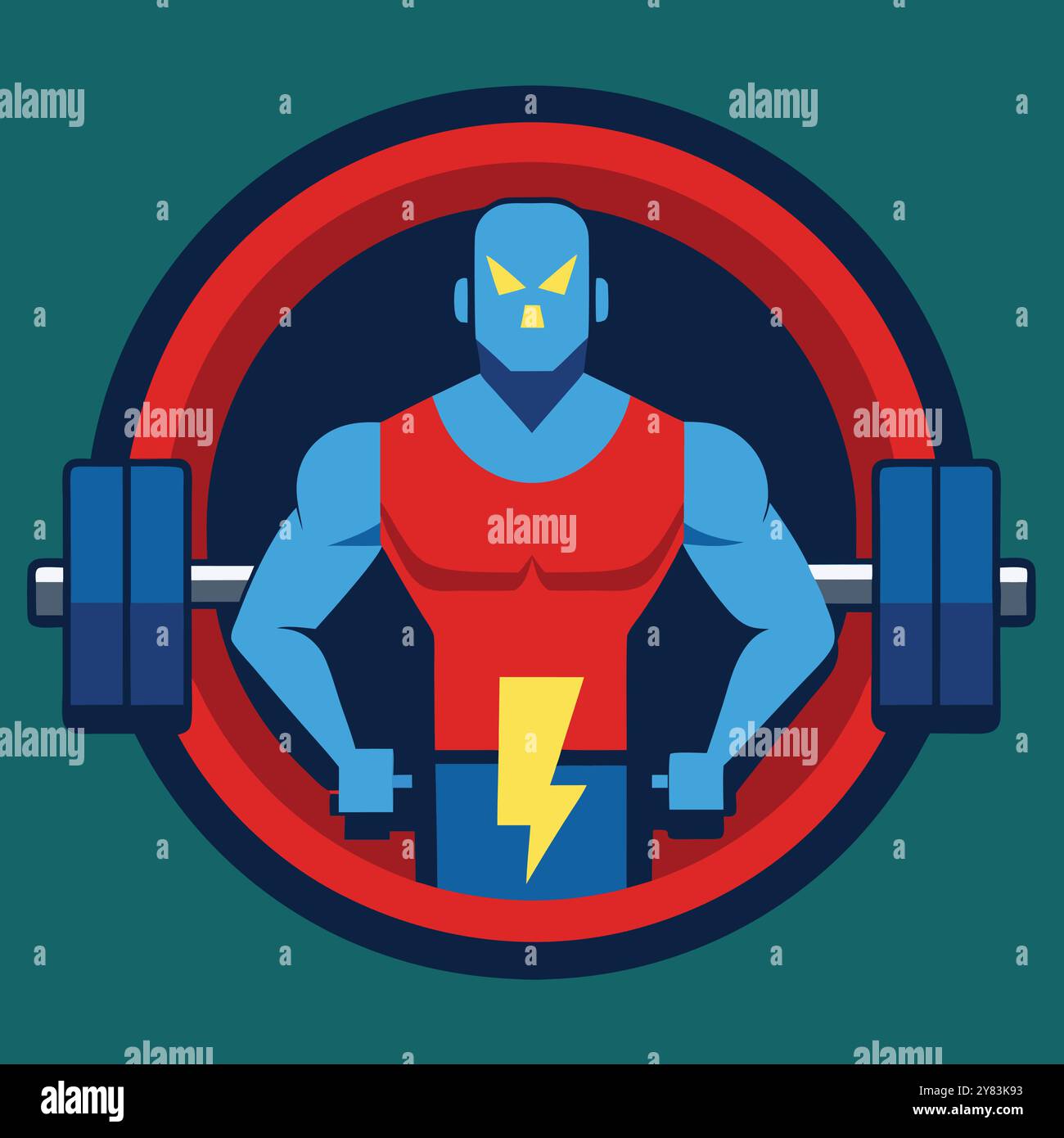 A bold and colorful vector illustration of a powerful. stylized ...