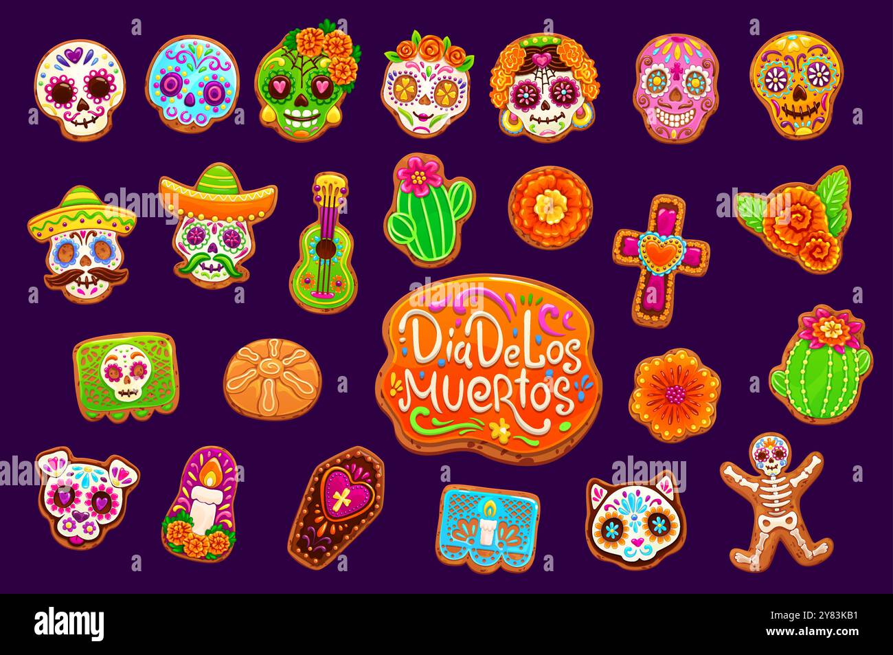 Mexican dead day biscuit cookie and cakes, dia de los muertos holiday ...