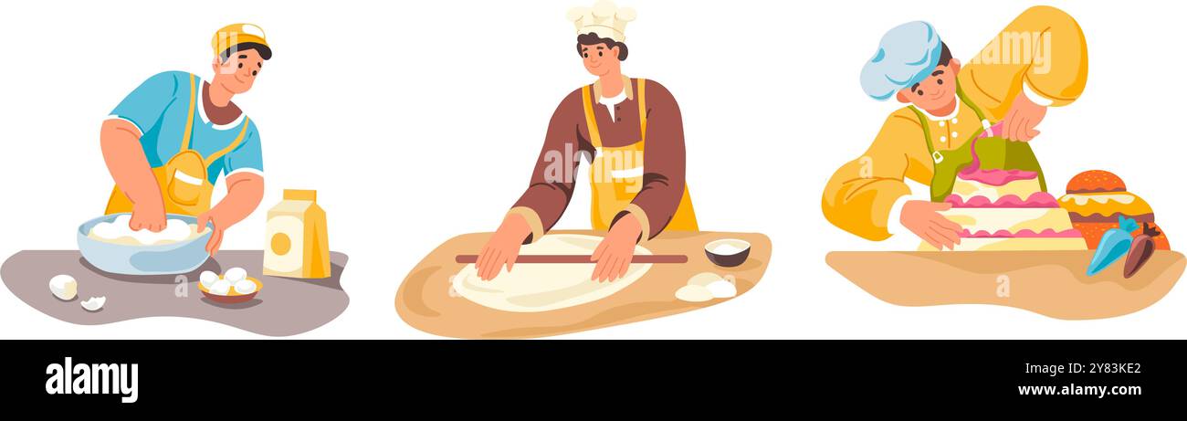 Baking Process Vector Illustration isolated Stock Vector Image & Art ...